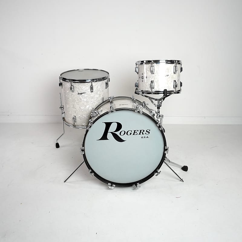 Rogers 3-piece ‘Script’ Badge Shell Pack in White Marine | Reverb