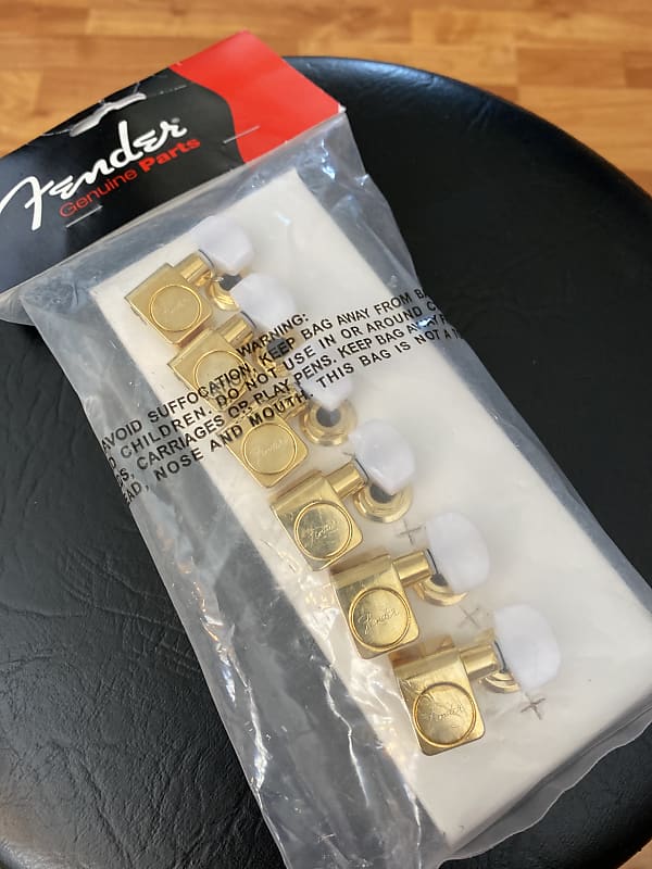 Fender Deluxe Cast Sealed Guitar Tuning Machine Set Pearl | Reverb