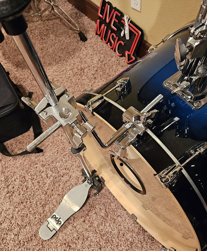 PDP "No-Leg" Hi-Hat stand with Gibraltar Bass Drum Clamp | Reverb