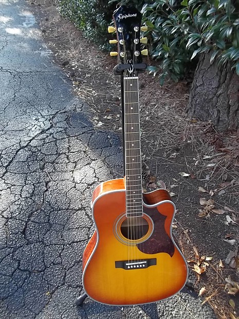 Epiphone FT-350 Acoustic/Electric Guitar w/Upgraded Gibson | Reverb