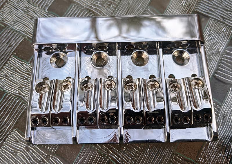 NOS ABM 8-String Bass Bridge, Top Loading, Chrome, High Mass, | Reverb