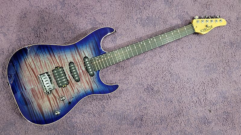 Schecter Sunset Custom II HSS Blue Crimson | Reverb
