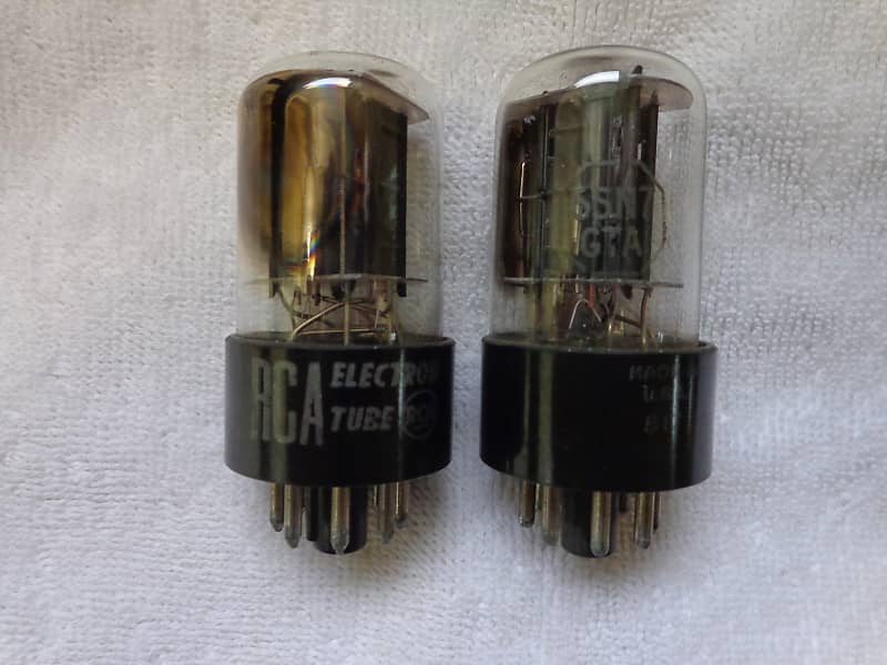 Pair of RCA 6SN7 GTA Tubes - Black Plate Tests Good - 1950's | Reverb