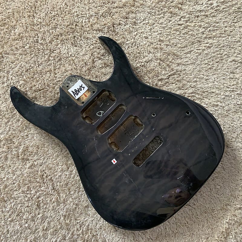 Ibanez Black Quilted Maple Top Guitar Solid Basswood Body | Reverb