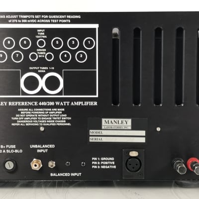 Manley Labs 440/200 Watt Monoblock Reference Amplifier (Pair) | Reverb