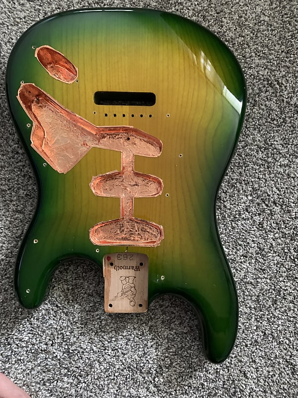 Warmoth Guitar Body Dragonburst Strat Style | Reverb