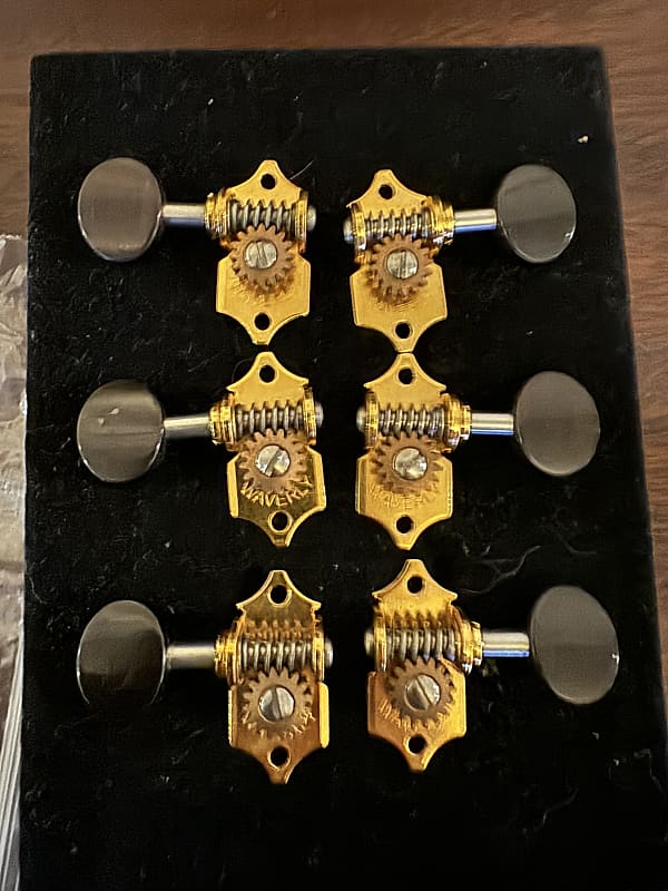 Waverly Waverly Guitar Tuners 4067-G with Ebony Knobs - Gold | Reverb