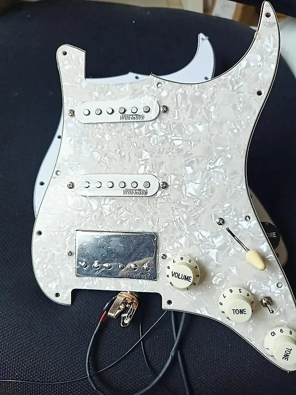 Aged White Pearl HSS Guitar Prewired Strat Style Pickguard, | Reverb