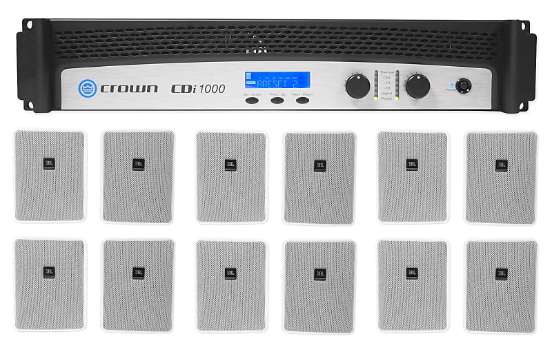 Crown CDi1000 2-Ch 500w 70V Commercial Amplifier+(12) JBL | Reverb