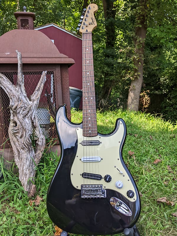 Squier Stratocaster 2012 Black with Hot Rails / Blade pickups | Reverb