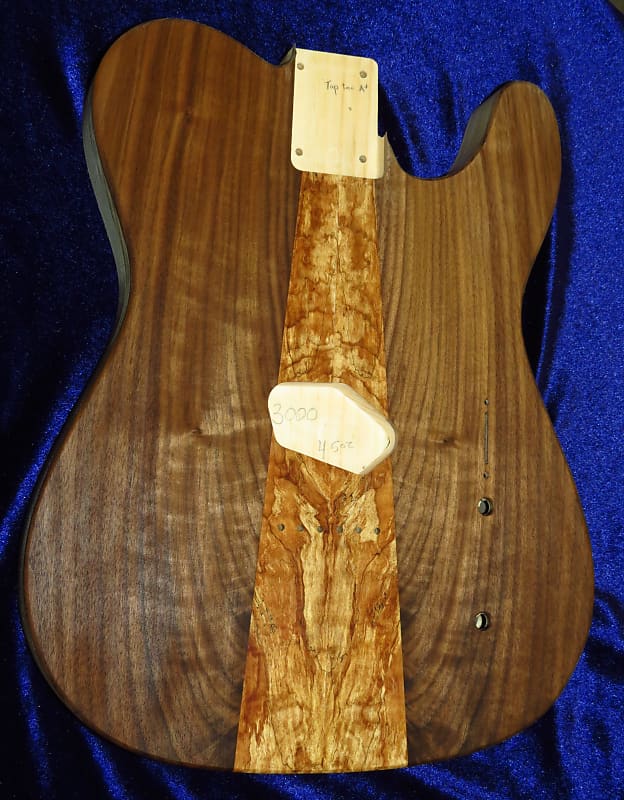 Walnut w/ Spalted Maple Top / Aged Pine Telecaster Tele Body | Reverb
