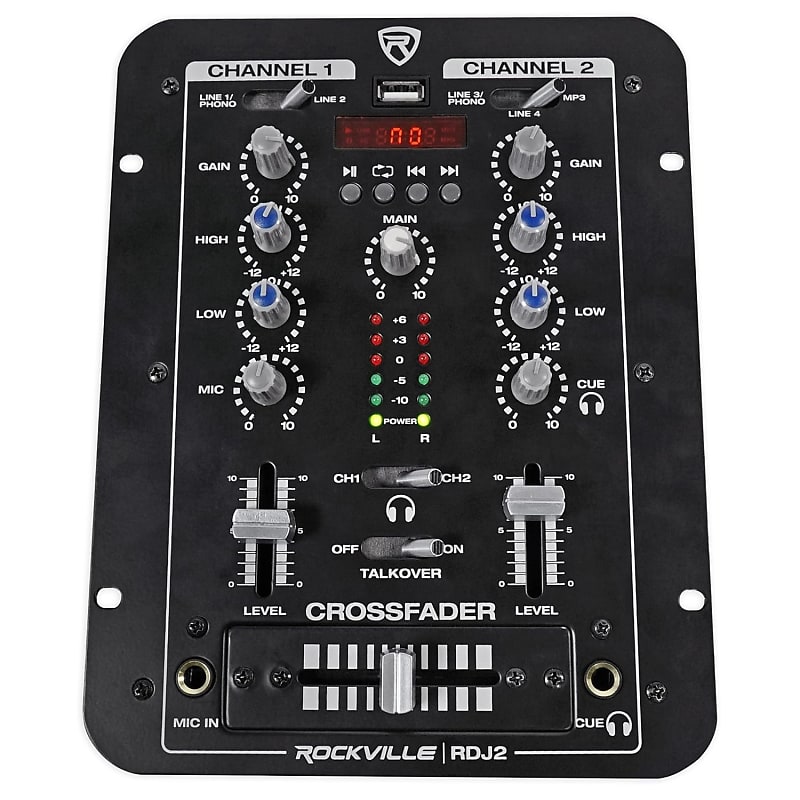 2 Channel Dj Mixer With Usb, Cue Monitor, Talkover, 4 Line | Reverb