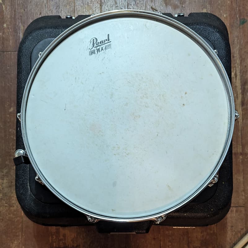 Pearl 14.5x5 Steel Shell 10 Lug Snare Drum with Hardshell | Reverb