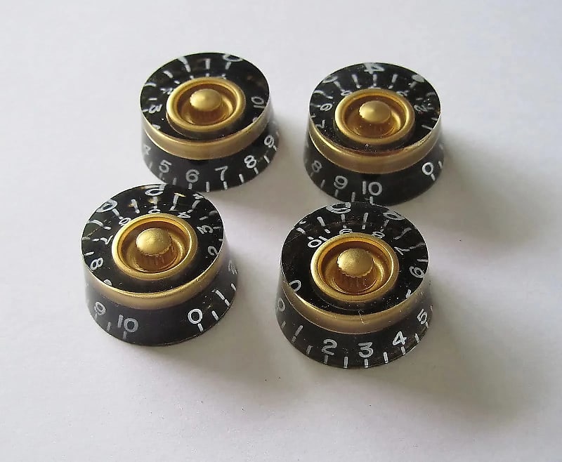 Gold Black Custom Guitar Control Speed Knobs | Reverb