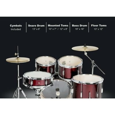 Rogue 5-Piece Complete Drum Set (Wine Red) | Reverb