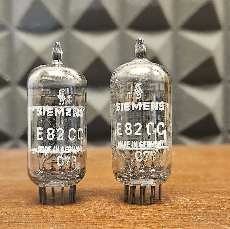 Siemens E82CC Triple Mica ECC82 12AU7 MATCHED PAIR NOS | Reverb