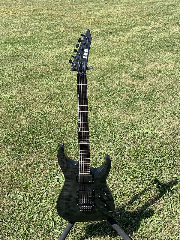 ESP LTD MH-350FM Trans Black Flamed Maple | Reverb