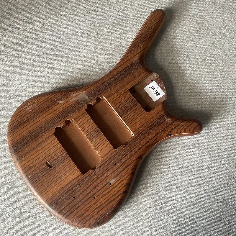 Mahogany Wood 5/6 String Bass Body with Wenge Wood Top | Reverb