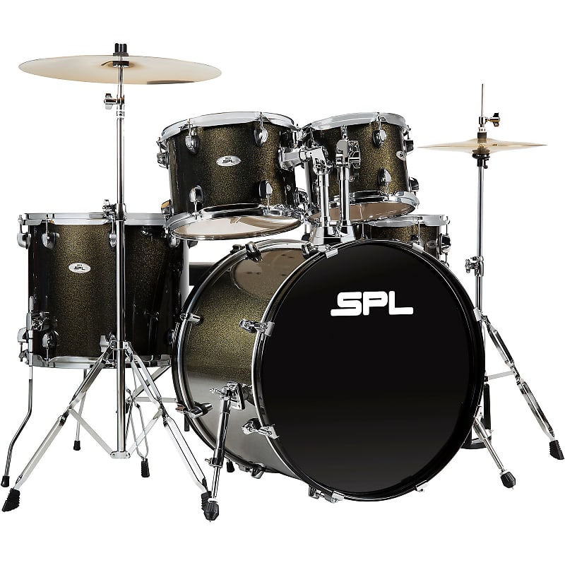 SPL Unity II Complete 5-Piece Drum Kit - Black Onyx Glitter - | Reverb