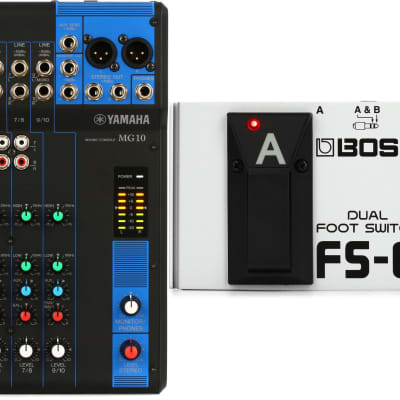 Yamaha MG10 10-channel Analog Mixer Bundle with Boss FS-6 | Reverb
