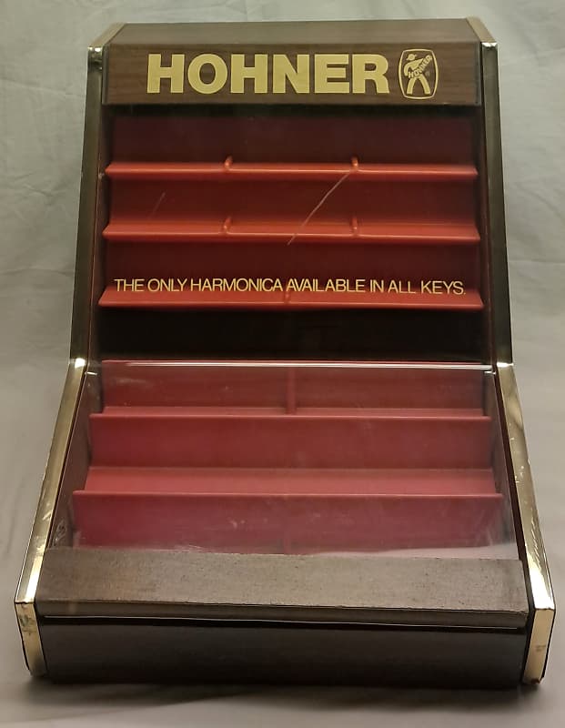 Hohner Vintage Harmonica Counter Display Case with Tester | Reverb