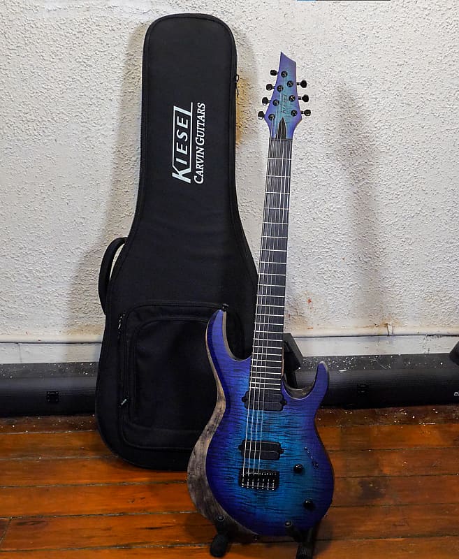 Kiesel Aries 7H 2017 - Aqua Burst Flame Top / Antique Ash | Reverb