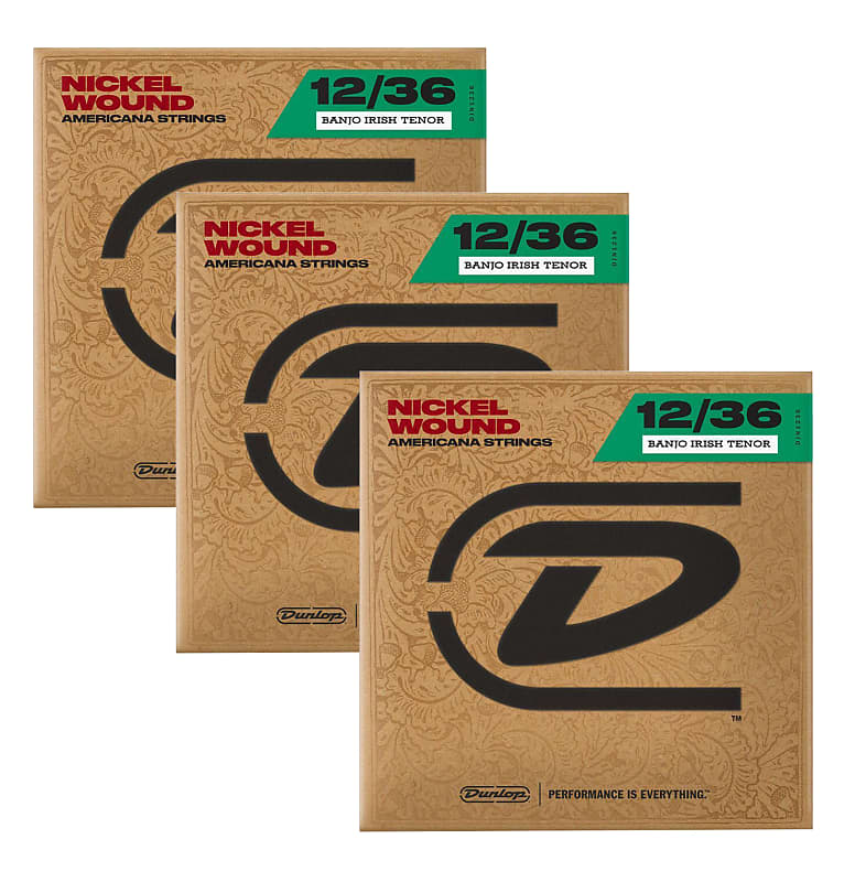 Dunlop DJN1236 Nickel Irish Tenor Banjo Strings TRIPLE SET | Reverb