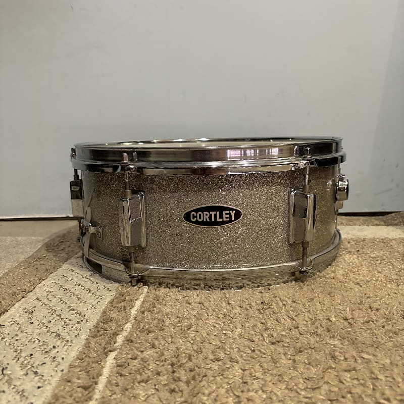 VINTAGE Cortley MIJ 14" x 5.5" Snare Drum - Silver Sparkle | Reverb