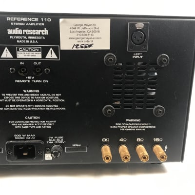 Audio Research Reference 110 Stereo Tube Power Amplifier | Reverb