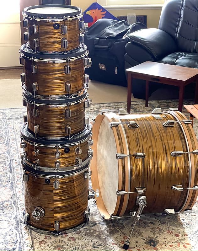 Roland Customized 6 Piece VAD Shells Kit 2022 - Gold Oyster | Reverb