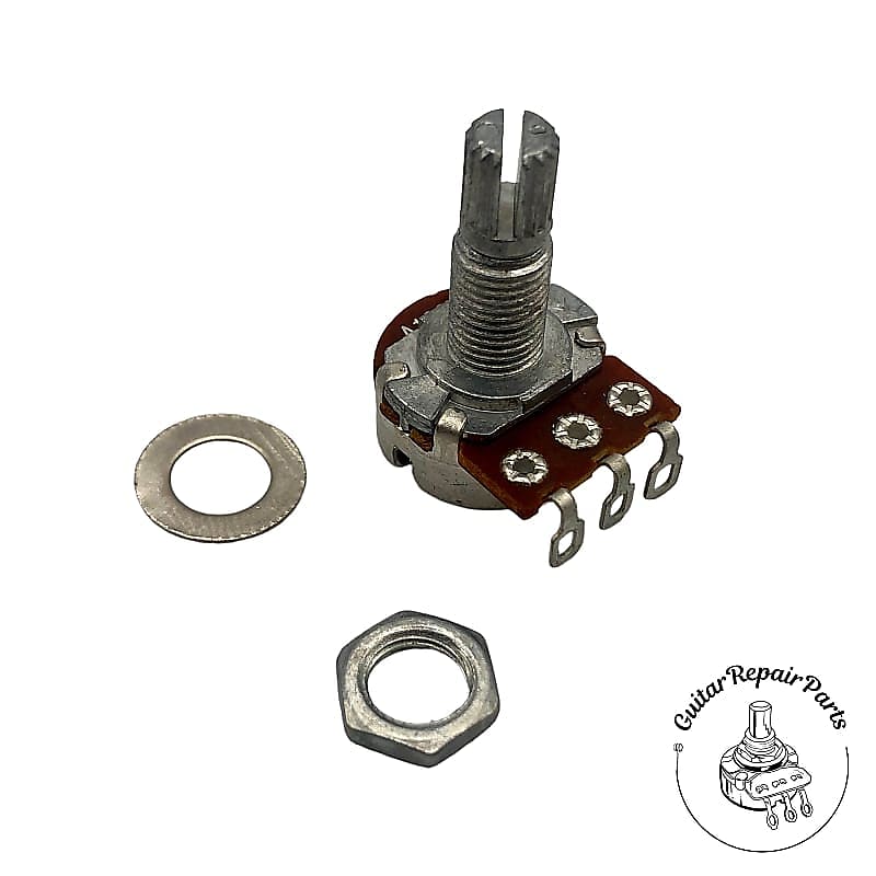 100K Mini Potentiometer, M7 thread, Split- Shaft | Reverb