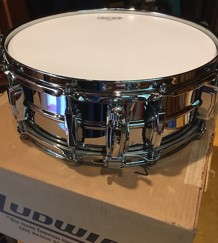 Ludwig 400 5x14" 10-Lug Brass Snare Drum with Keystone Badge | Reverb