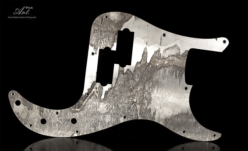 Distressed Aluminum Fender Precision Bass Pickguard Silver | Reverb