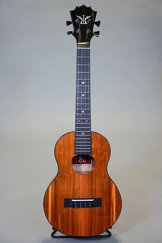 KoAloha Red Label Tenor Custom Ukulele Cedar top Curly Koa | Reverb