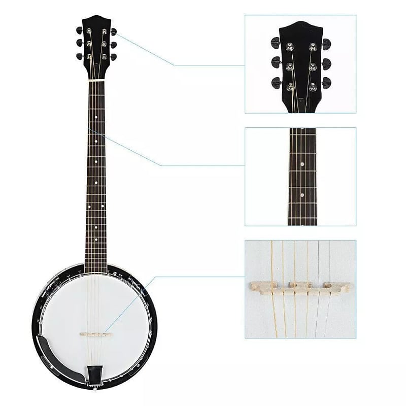 =6 String Banjo w/ Closed Back 24 Brackets Head & Maple Neck | Reverb