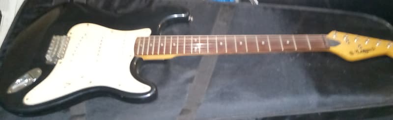 Lotus 80-90s Black Nice Solid Wood Stratocaster | Reverb