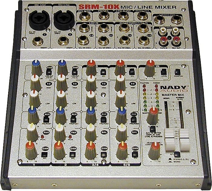 Nady SRM-10X 10-CHANNEL Compact Stereo Mic/line Mixer | Reverb