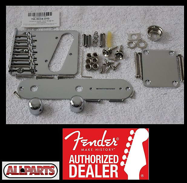 Allparts/Fender 6 Saddle Top Load Tele Hardware Set - Bridge | Reverb