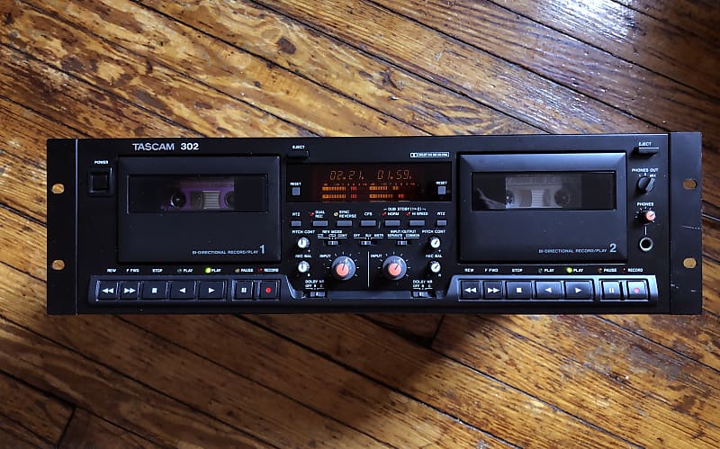 TASCAM 302 Professional Rack mount Dual Cassette deck | Reverb