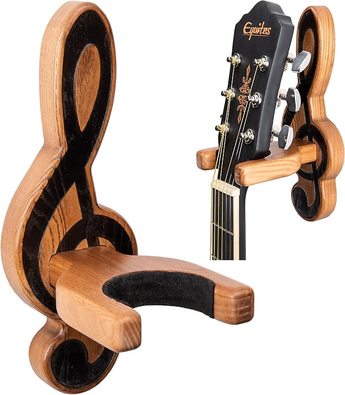 Guitar Holder Wall Mount Ash Wood Wooden Guitar Hanger Hook | Reverb