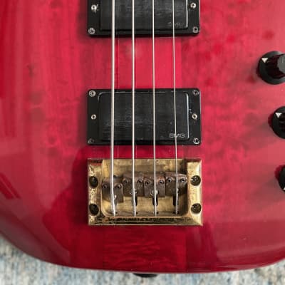 Modulus -custom neck-thru, short scale - Trans-red | Reverb