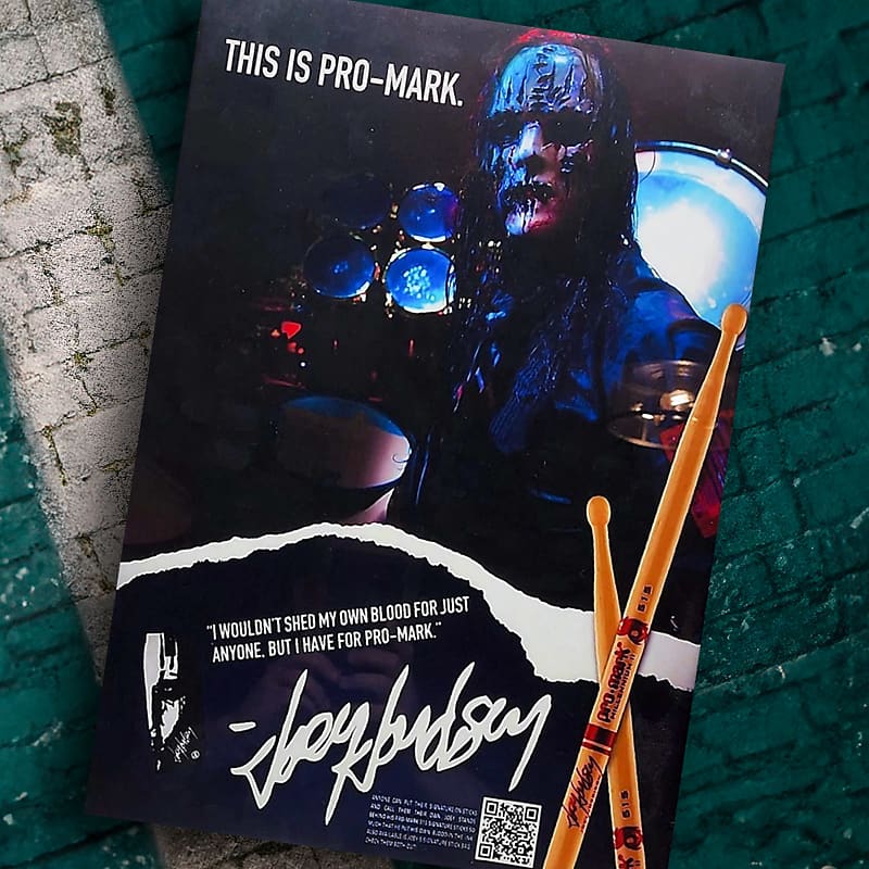 PRO-MARK DRUMSTICKS SLIPKNOT JOEY JORDISON POSTER INSANELY | Reverb