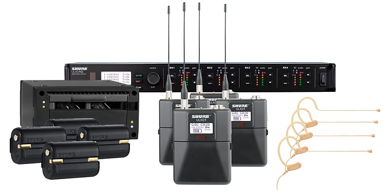 (Mint) Shure ULXD Quad-Channel Headworn Wireless Kit with 4 | Reverb