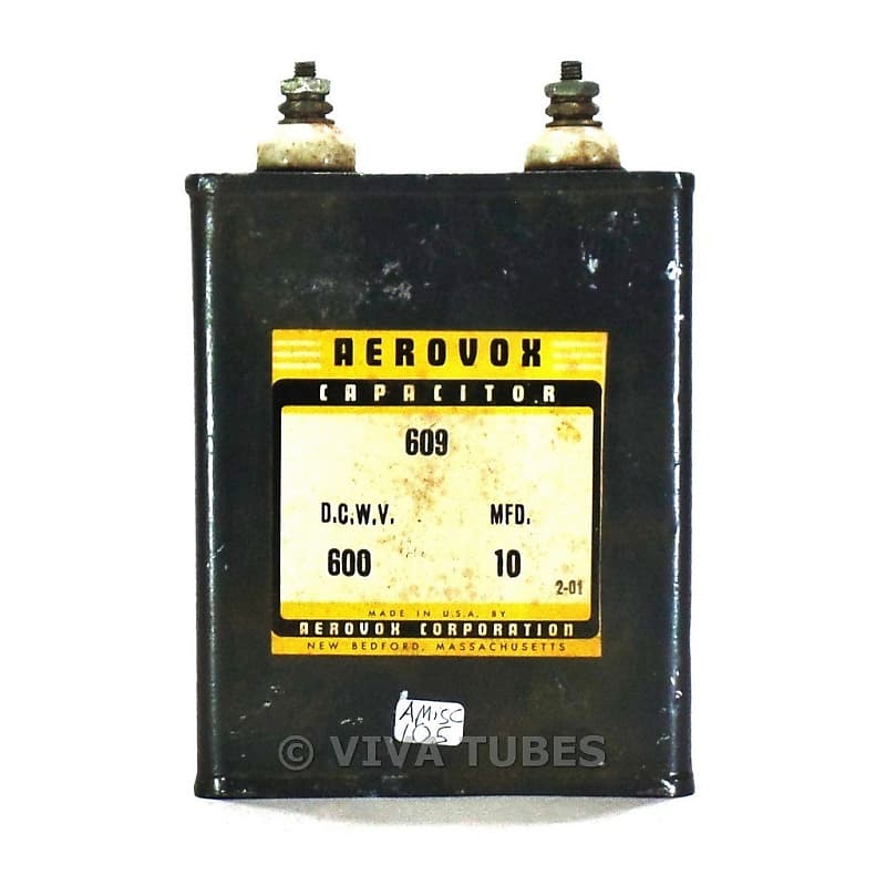 Vintage Aerovox 609 10 MFD 600 VDC Paper in Oil Capacitor | Reverb UK