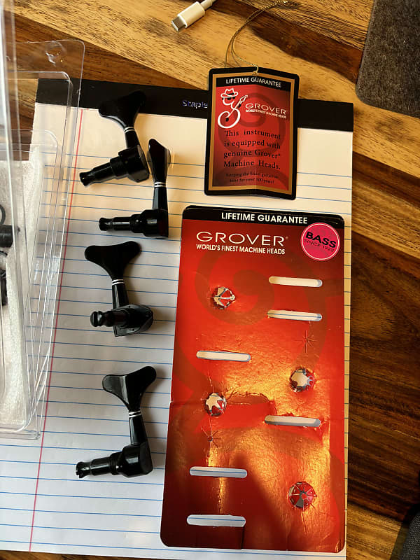 Grover 144BCL4 Mini Left-Handed Bass Tuning Machines - Black | Reverb