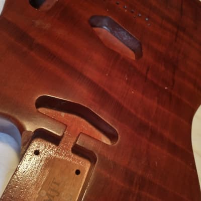 Musikraft Fender Telecaster Body- Flamed Red Top -Reliced | Reverb