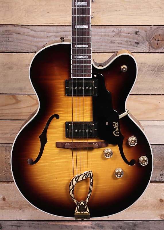 Guild X-180 Semi-Hollow Guitar Burst w/ Case "Excellent | Reverb UK