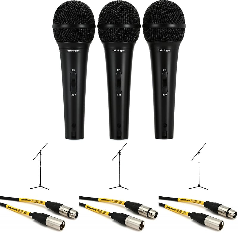 Behringer XM1800S Dynamic Microphone Bundle with Stands and | Reverb