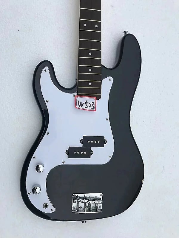 Black Left Handed 4 String Bass Body and Neck | Reverb