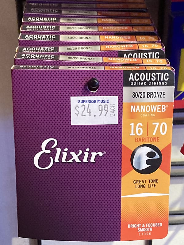 Elixir Acoustic Baritone 16-70 2023 - 80/20 bronze | Reverb